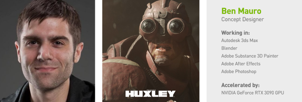 概念設計師 Ben Mauro 在本週的《In the NVIDIA Studio》中，呈現壯麗恢弘的 3D 動畫預告片《Huxley ...